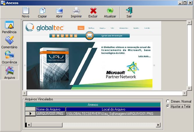 Vínculos de Imagens e Documentos – Globaltec