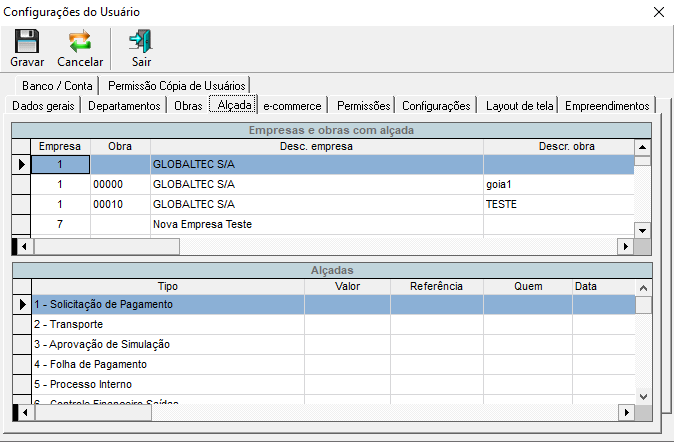 alçada. – Globaltec