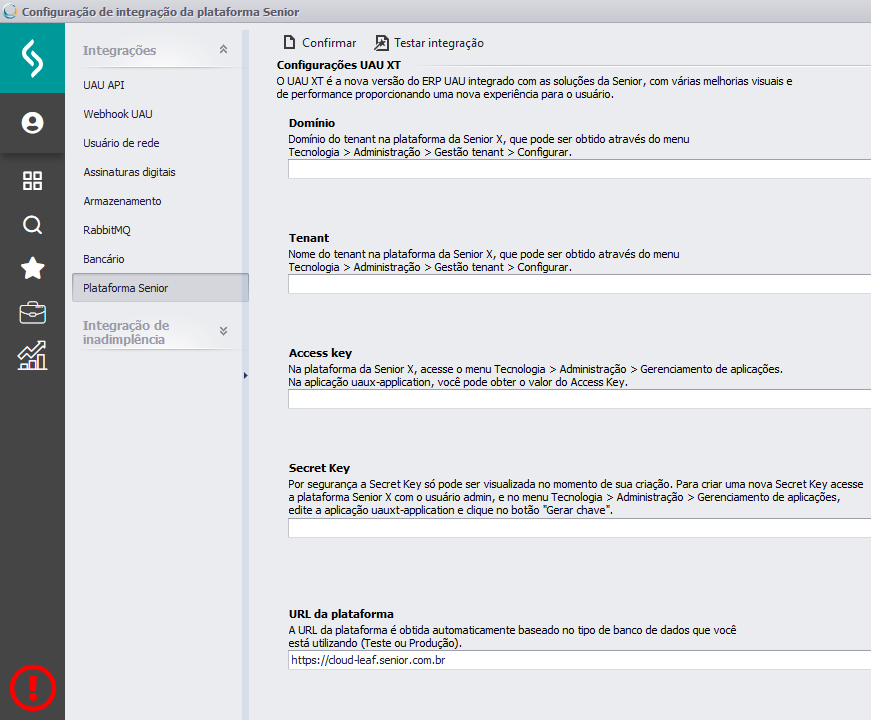 Criar Domínio/Tenant na Senior X Platform – Globaltec