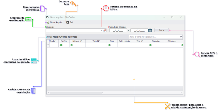 Declaração Eletrônica de Serviços (DES) em remessa – GissOnline – Globaltec